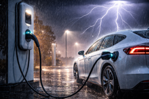 E-Auto laden bei Regen & Gewitter: Gefährlich oder sicher?